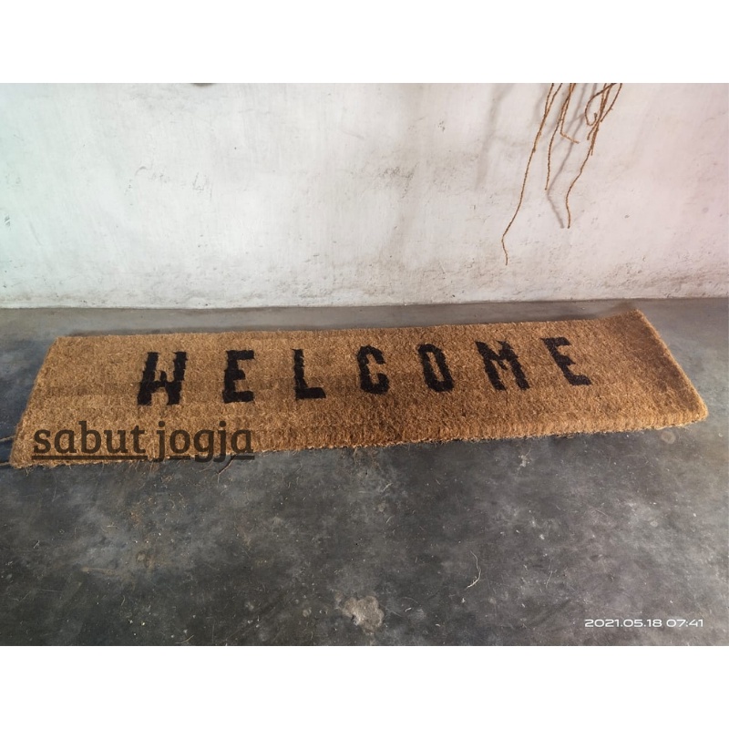 Jual keset tebal sabut kelapa panjang 2 meter welcome keset unik ...