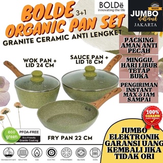 Jual Bolde Organic Green Cookware Pan Set 5 Pcs / Blackpink 5 Pcs ...