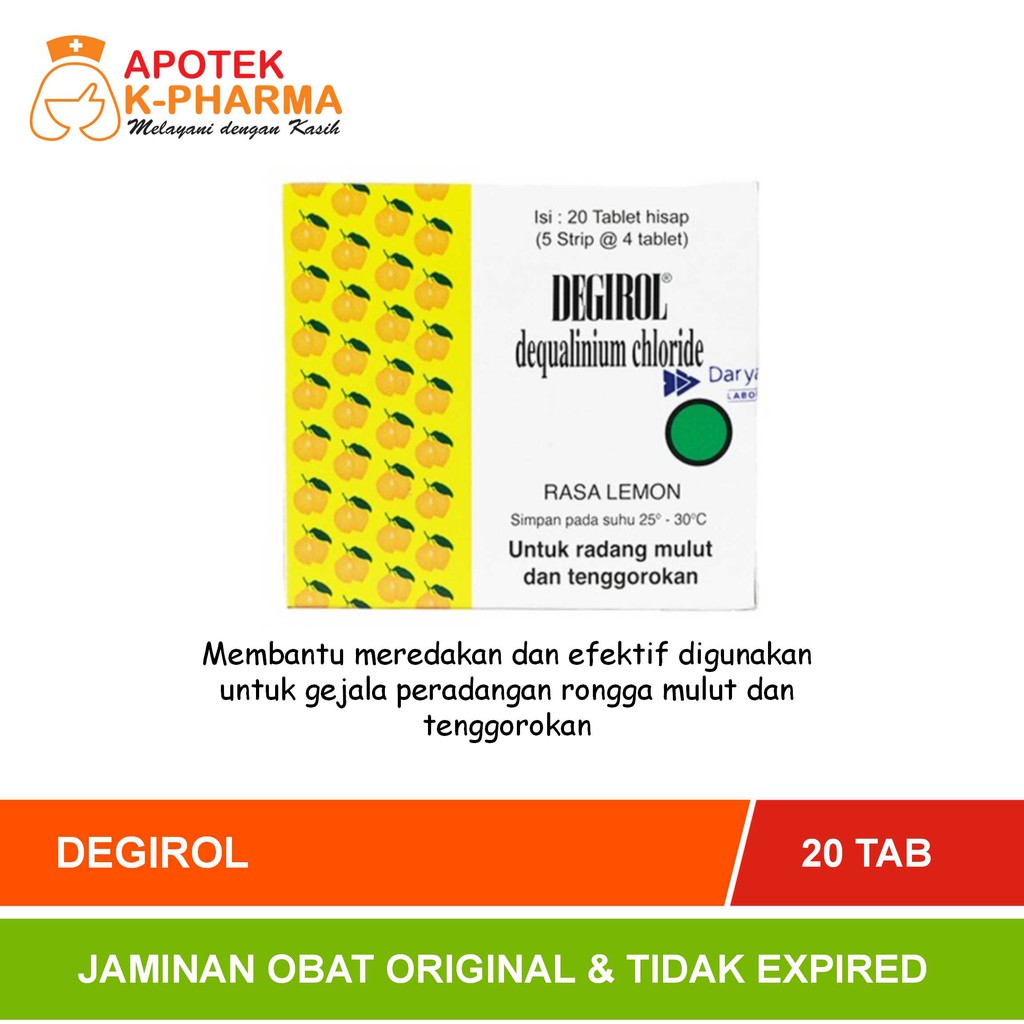 Jual Degirol Rasa Lemon Box Isi 20 Tablet Obat Original Darya Varia ...