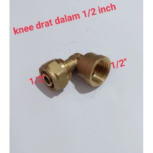 Jual Knee Drat dalam 1/2 inch FITTING Water Heater Knee Pipa Air panas Knee Kuningan 1/2 inch ...