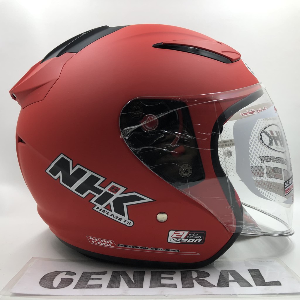 Jual GOYANG HARGA;; Helm NHK R1 Solid Red Doff Merah Dop Double Visor ...