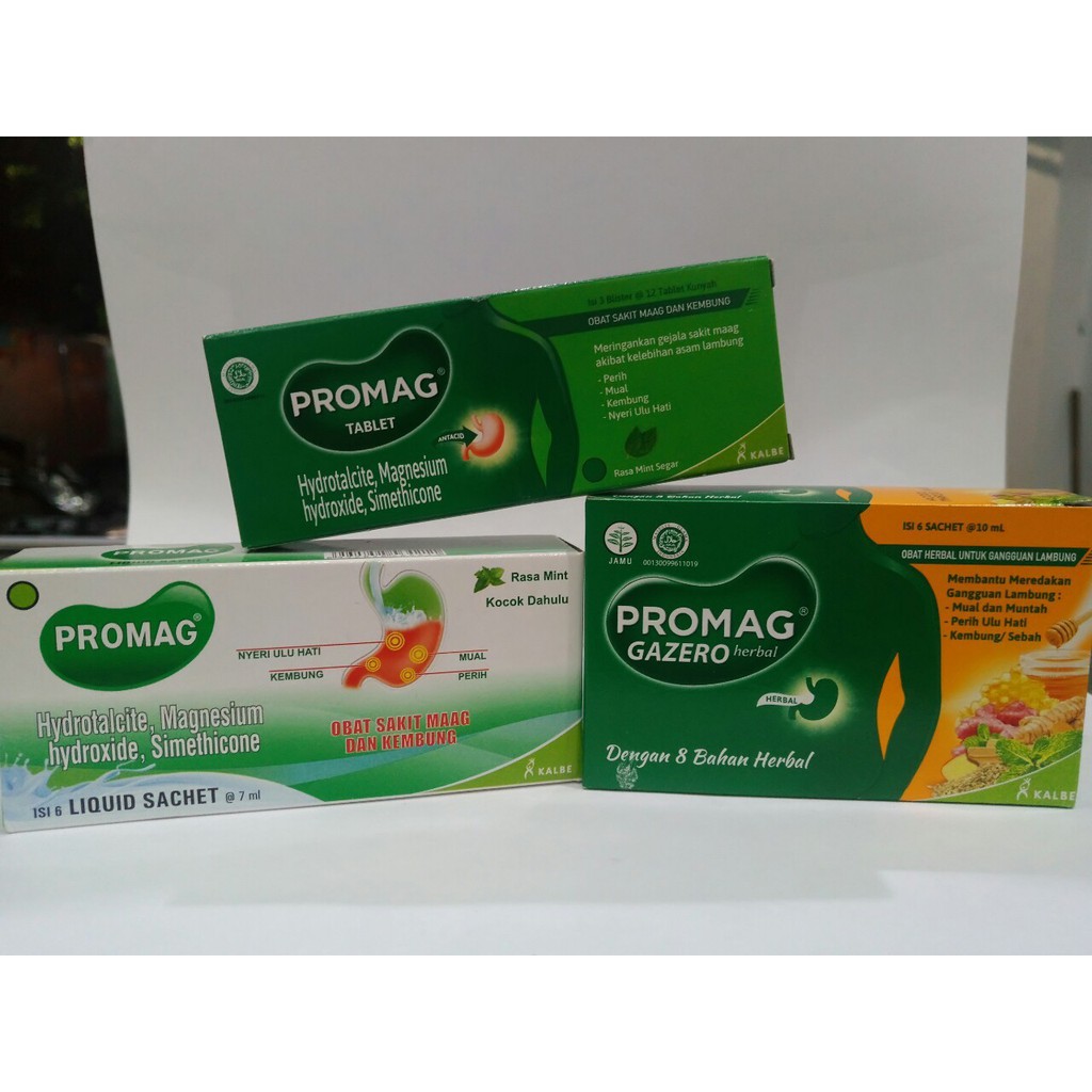 Jual [BARU] Promag Tablet Box 3 strip @10 tablet, Cair Box 5 sachet ...