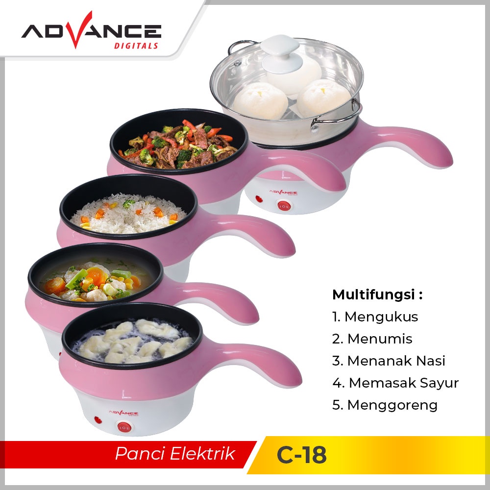 Jual Panci Listrik Advance C18 Serbaguna Multifunctional Electric Fry Pan Panci Listrik Lapisan ...