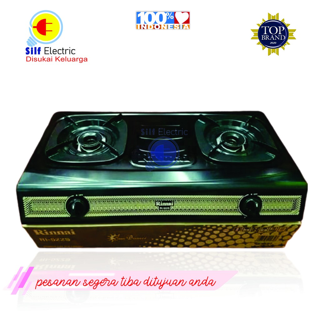 Jual Rinnai Gas Stove RI-522S-Black 2 Tungku | Shopee Indonesia
