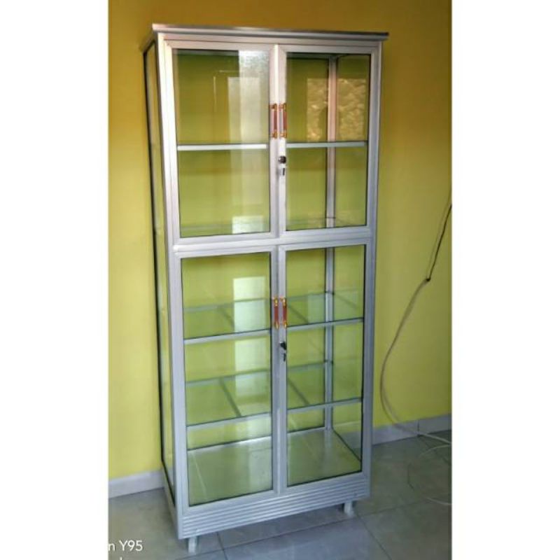 Jual Lemari Hias Kaca / Lemari Display / Lemari Tas Aluminium | Shopee ...