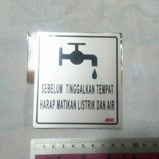 Jual sticker "MATIKAN AIR KRAN" gambar tempel sign label keran di kamar ...