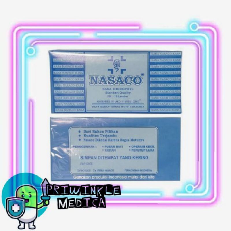 Jual kasa steril nasaco isi 16 lembar verban perban / box kotak biru | Shopee Indonesia