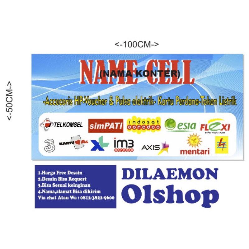 Jual spanduk konter cell | Shopee Indonesia