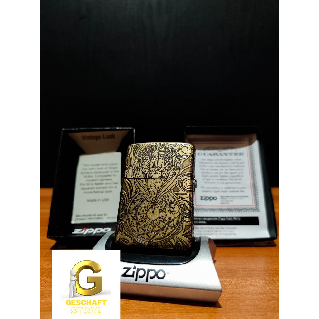 Jual Zippo Armor Guardian Angel 5 Side Special Original With Seal Orange | Shopee Indonesia