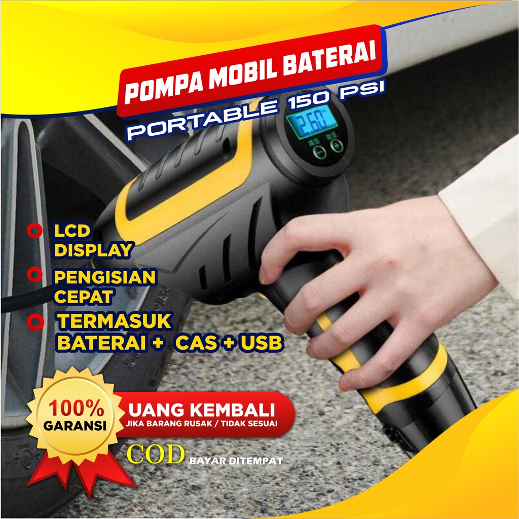 Jual Pompa Ban Mobil Baterai Portable Pompa Mobil Electrik Tire Air ...