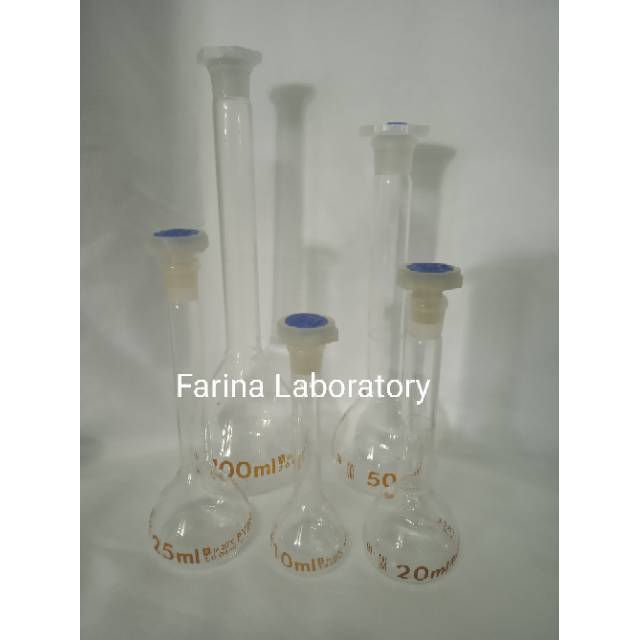 Jual Labu Ukur-Volumetric Flask 25ml Tutup Plastik Pyrex Class A | Shopee Indonesia