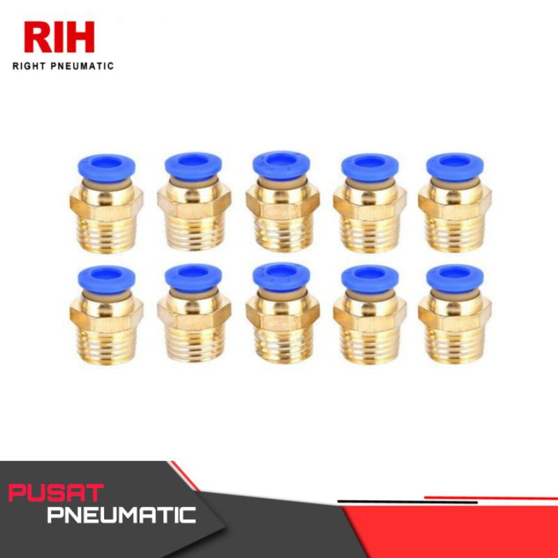 FITTING LURUS MALE PNEUMATIC SELANG 8MM DRAT 1/8 | Shopee Indonesia