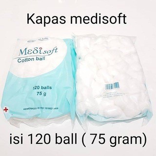 Jual Kapas Medisoft Cotton Ball ( 120 Ball 75g ) / Bola Kapas | Shopee ...