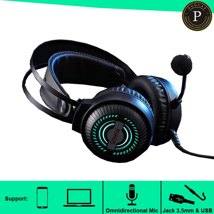 Jual Headset Gaming Gamen GH2100 Dual Jack 3.5mm & USB Headphone Komputer PC HP Laptop | Shopee ...