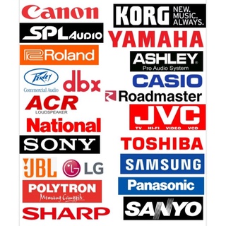 Jual Stiker logo merek elektronik 1 lembar isi 22 logo panjang 30 cm ...