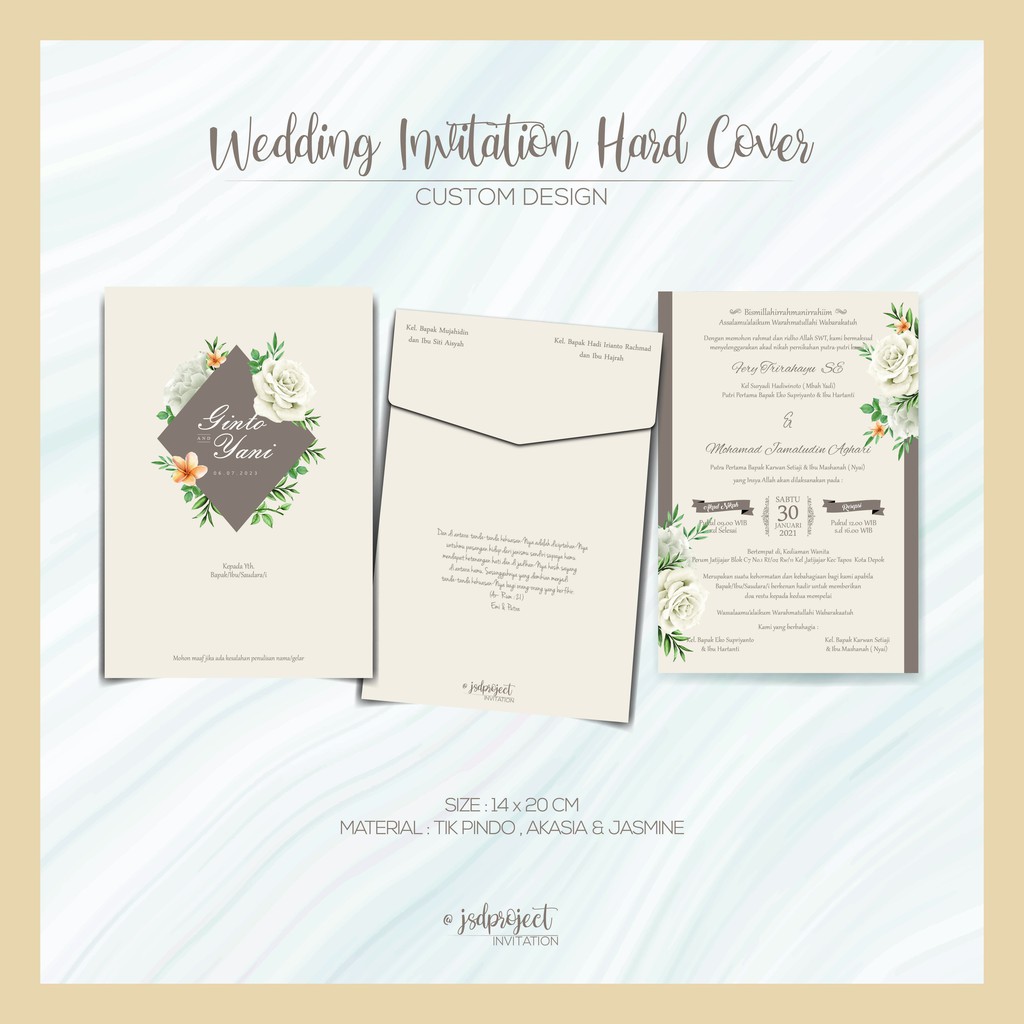 Jual Undangan Pernikahan Hard Cover Amplop / Undangan Pernikahan ...