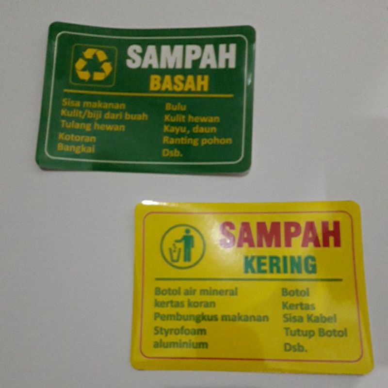 Jual Stiker Sampah Basah /Kering | Shopee Indonesia