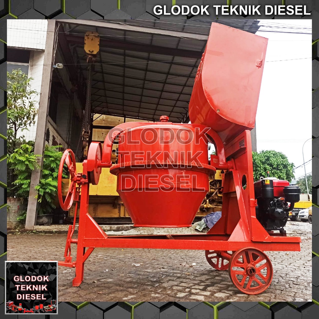 Jual Mesin Molen 500 LITER + Diesel 8 HP PK Elektrik Starter SEMEN ...