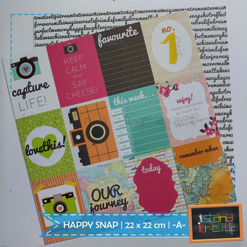 (1 Lembar ) | 22 x 22 cm | Kertas Scrapbook double sided / Paper ...