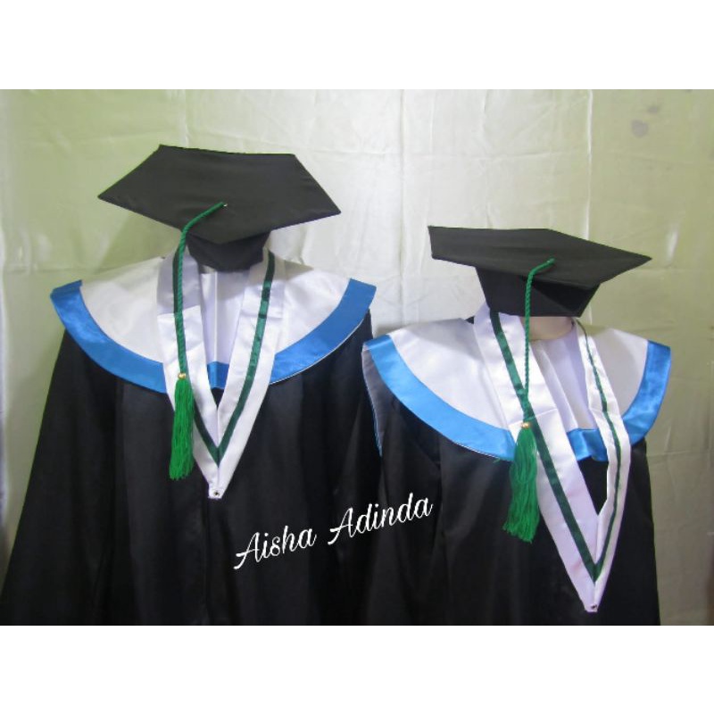 Jual Seragam Wisuda Baju Toga Dewasa Putih List Biru 100%Original ...