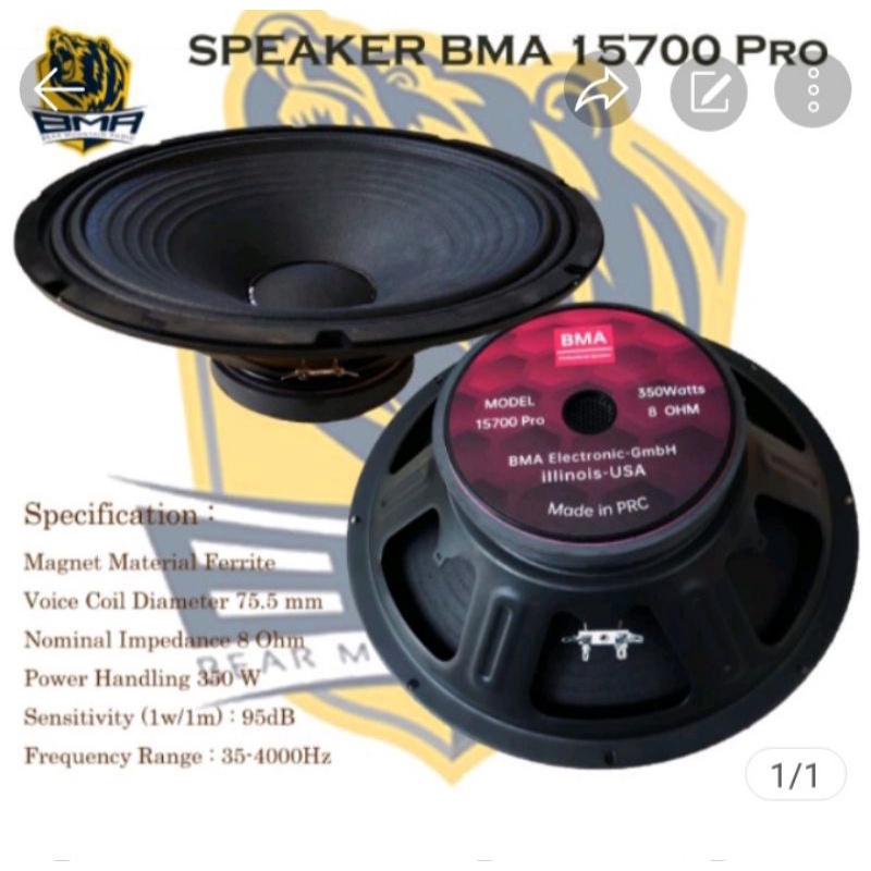 Jual SPEAKER BMA 15 INCH SPIKER 15700 PRO ORIGINAL | Shopee Indonesia