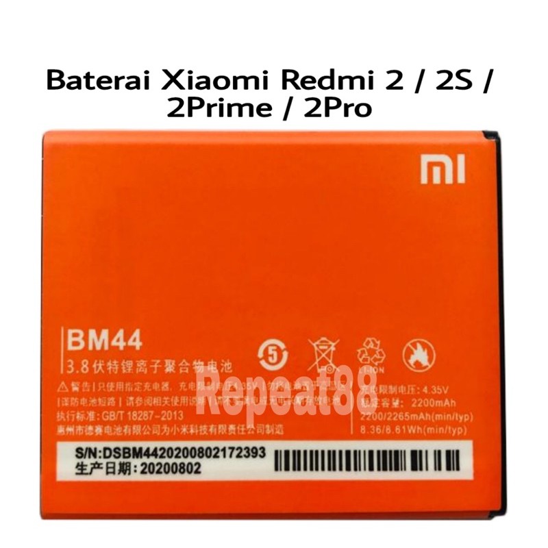 Baterai Xiaomi Redmi 2S BM44 Original | Batre, Batrai, Battery, 2 S, BM ...