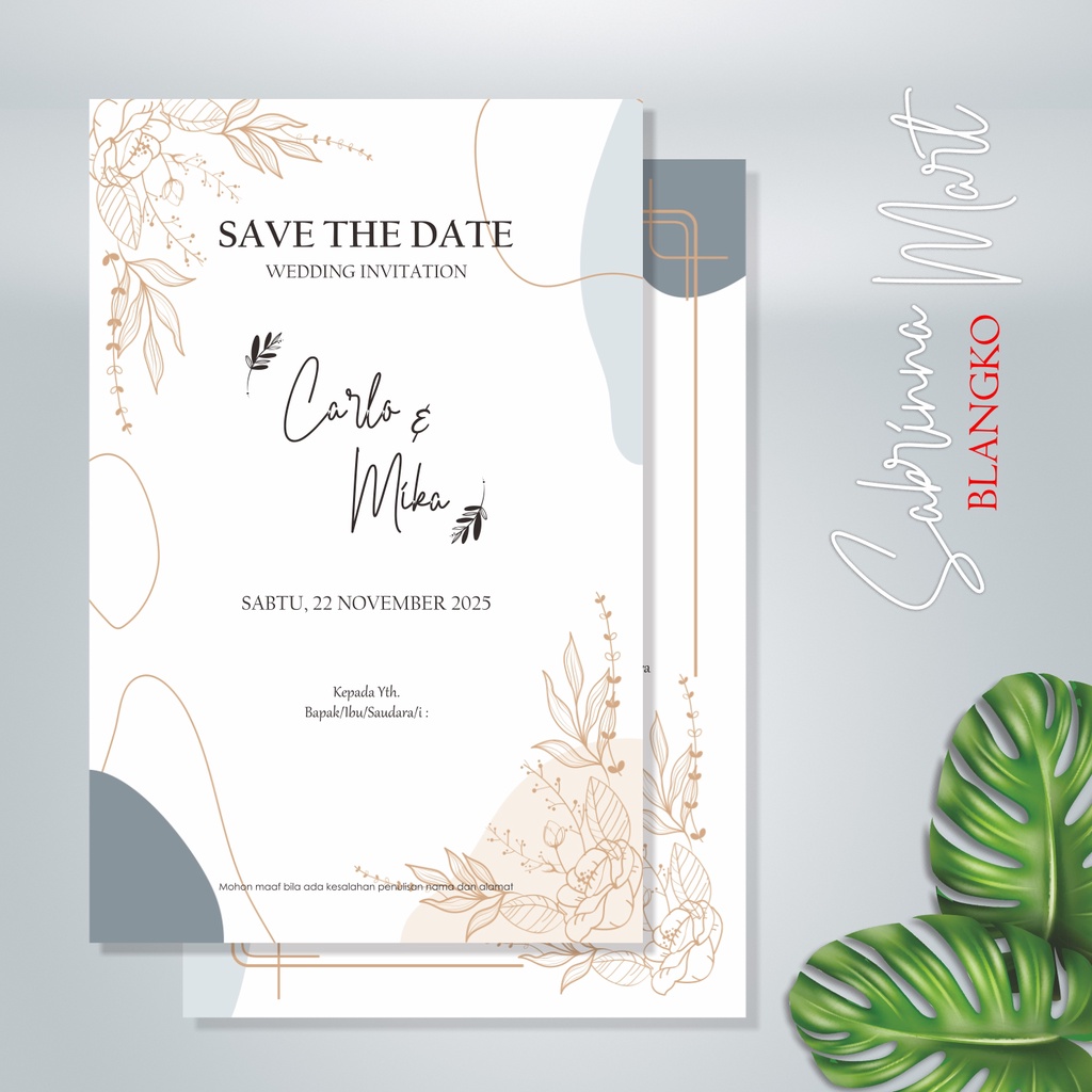 Jual Undangan Pernikahan / Blangko Undangan / Undangan Aesthetic ...