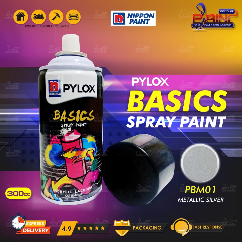 Jual Cat Semprot Nippon Paint PYLOX BASICS 300cc - PBM01 Metallic Silver | Shopee Indonesia