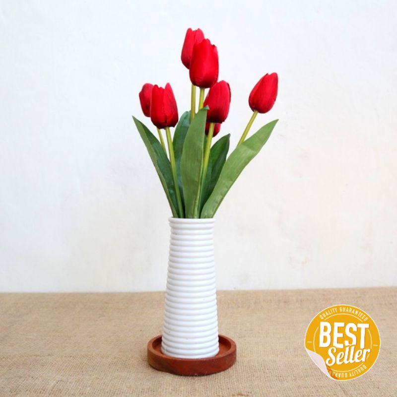 Jual VAS BUNGA STRIP ULIR TINGGI / POT BUNGA MINIMALIS / VAS PLASTIK ...