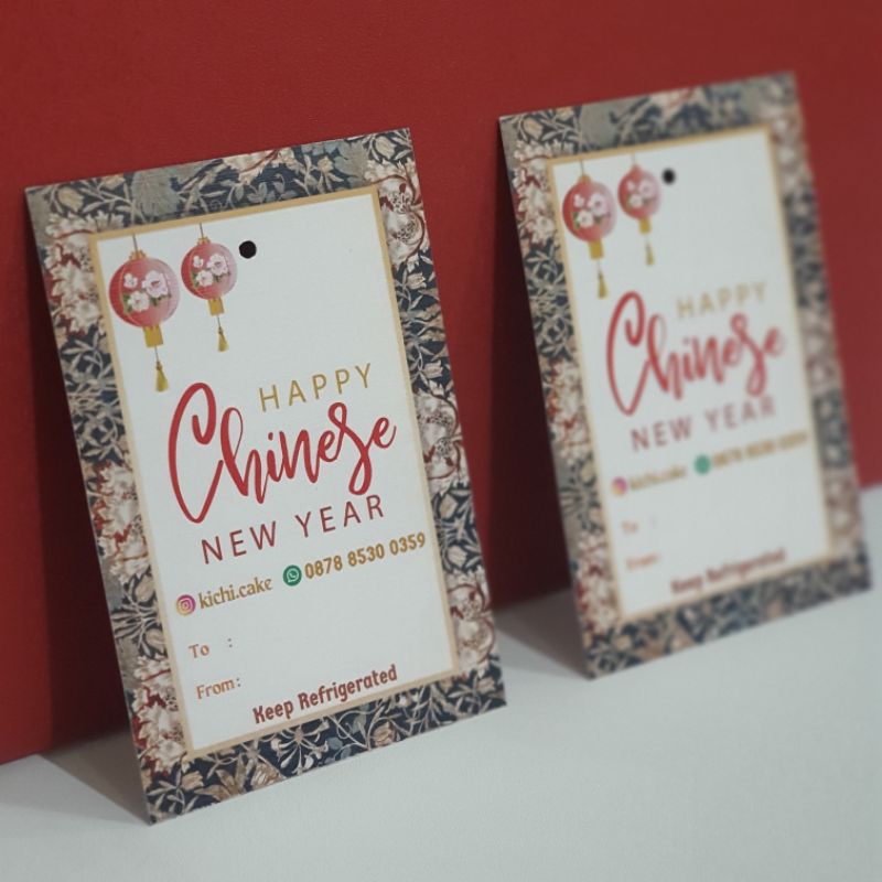 Jual Hang Tag Imlek Chinese New Year Custom hangtag label kartu ucapan | Shopee Indonesia