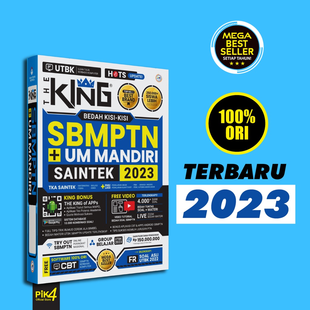 Jual Buku The King Bedah Kisi-Kisi SBMPTN + UM Mandiri SAINTEK 2023 TKA TPS HOTS PREMIUM UTBK ...
