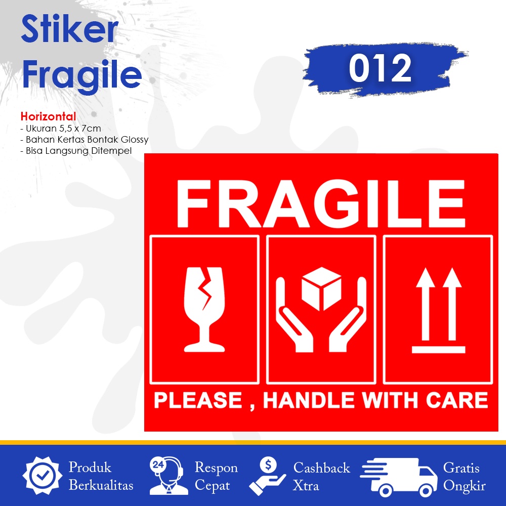 Stiker Fragile Stiker Pecah Belah Stiker Label Pengiriman Sticker ...