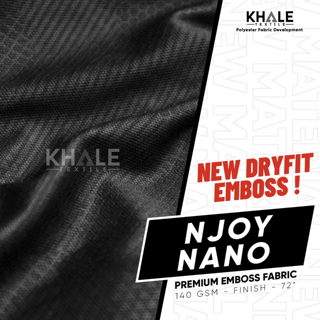 Jual Bahan Kain Drifit Emboss Njoy Nano Corak Putih Hitam Premium ...