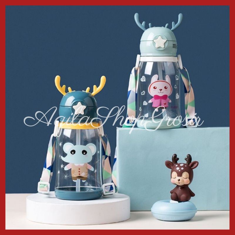 Jual BOTOL MINUM ANAK TANDUK RUSA 600ml BPA FREE TALI PANJANG Indonesia|Shopee Indonesia