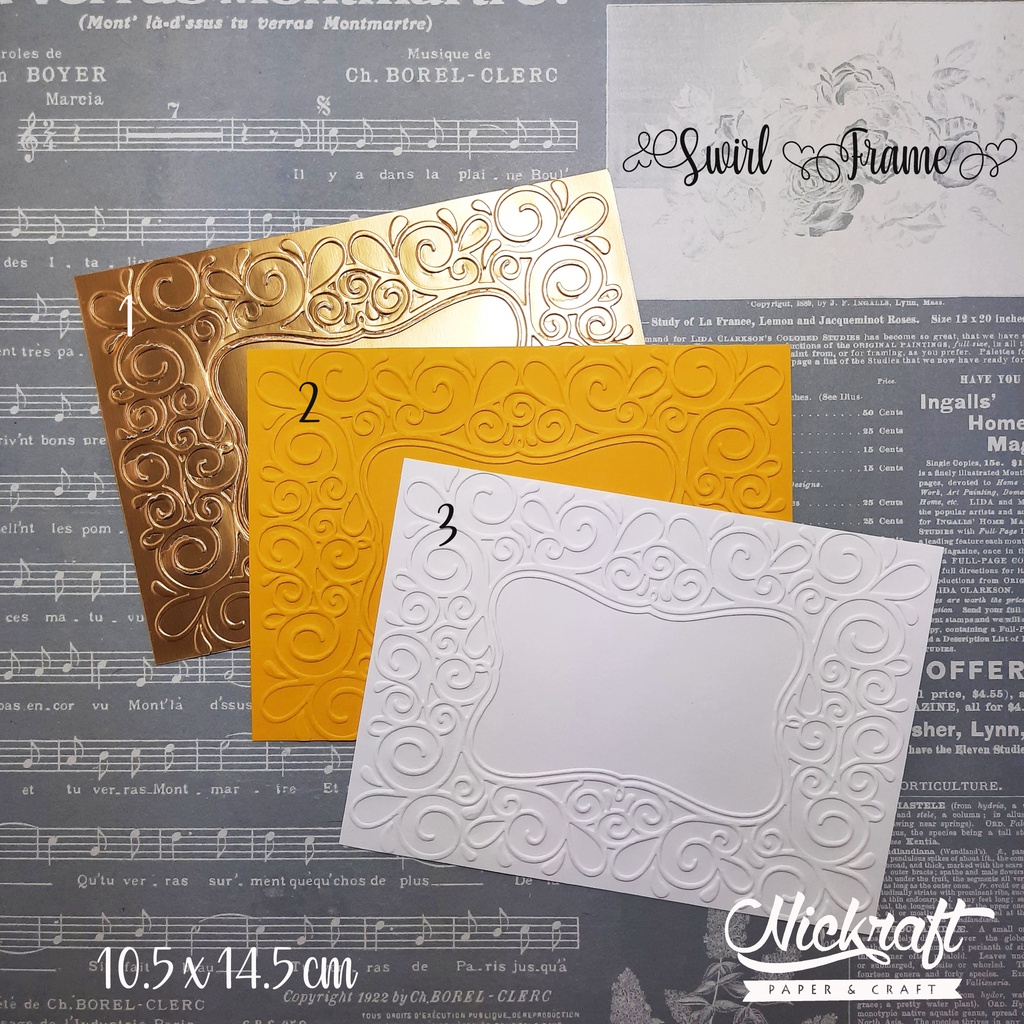 Jual Emboss Paper - SWIRL FRAME - Embossing Folder Kertas Timbul ...