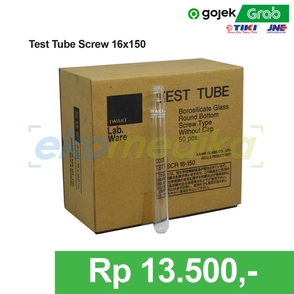 Jual Tabung Reaksi Ulir / Test Tube Screw IWAKI 12ml 16x100mm / Test ... Jual Tabung Reaksi Ulir / Test Tube Screw IWAKI 12ml 16x100mm / Test ...