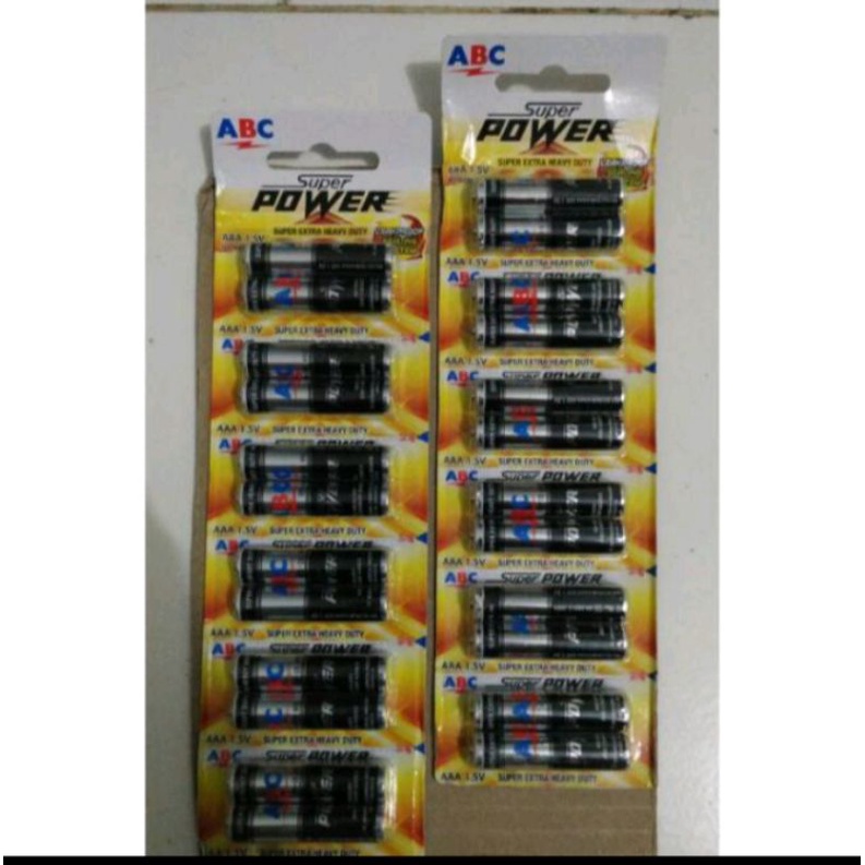 Jual Baterai ABC AAA super power 1 renceng | Shopee Indonesia