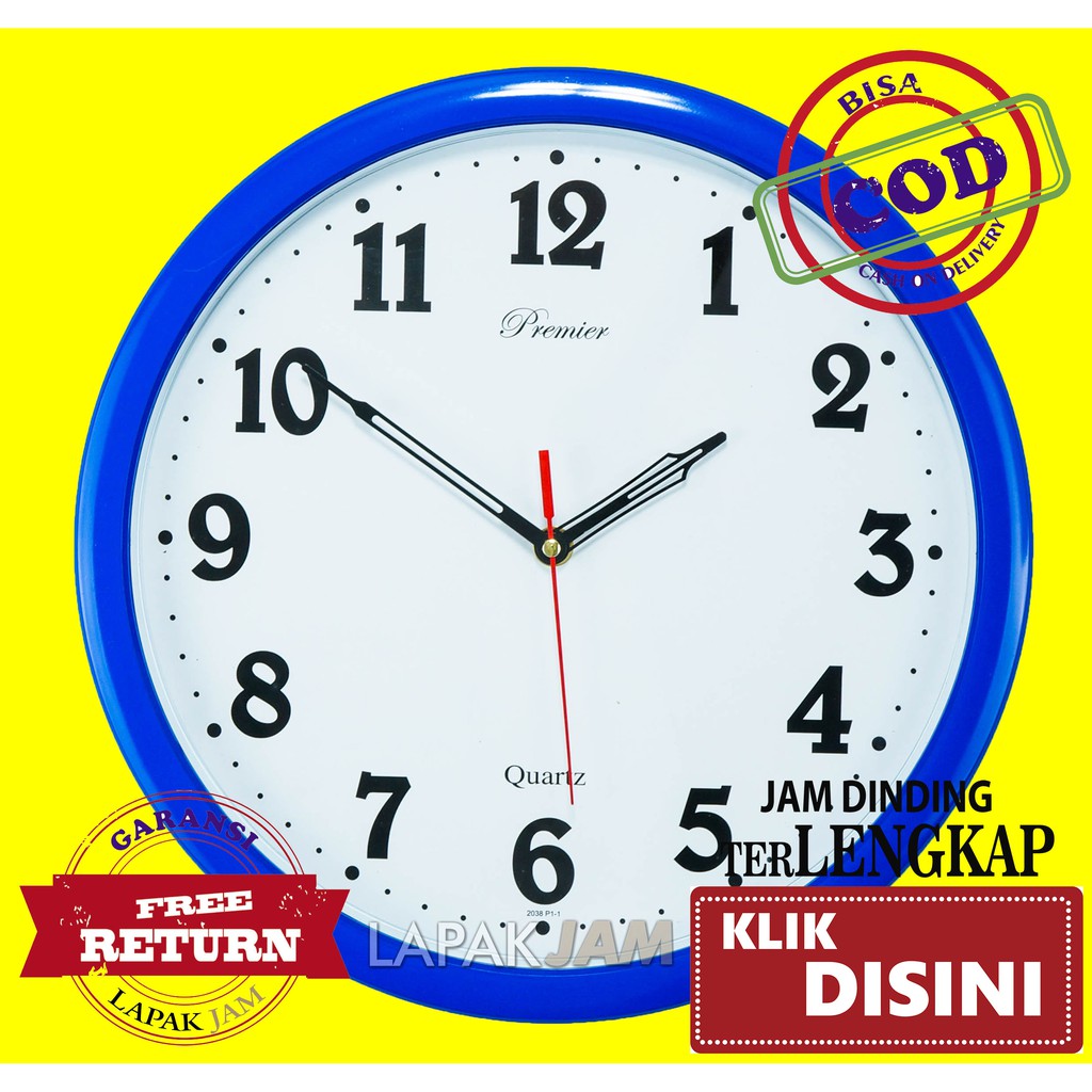 Jual JAM DINDING CUSTOM KualitasTerbaik Premier 038 32cm Warna Putih ...