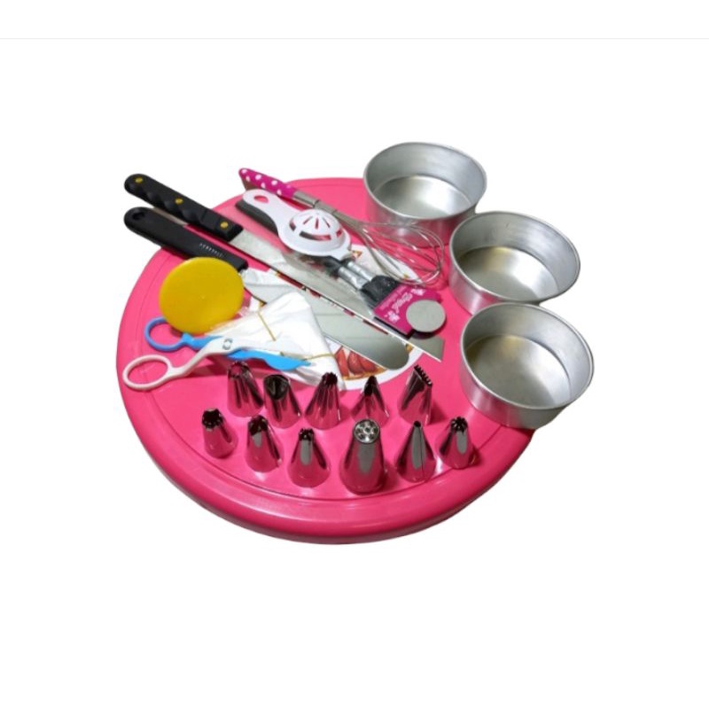 Jual Cake tray Maspion bahan plastik/Set paket dekorasi kue ulang tahun ...