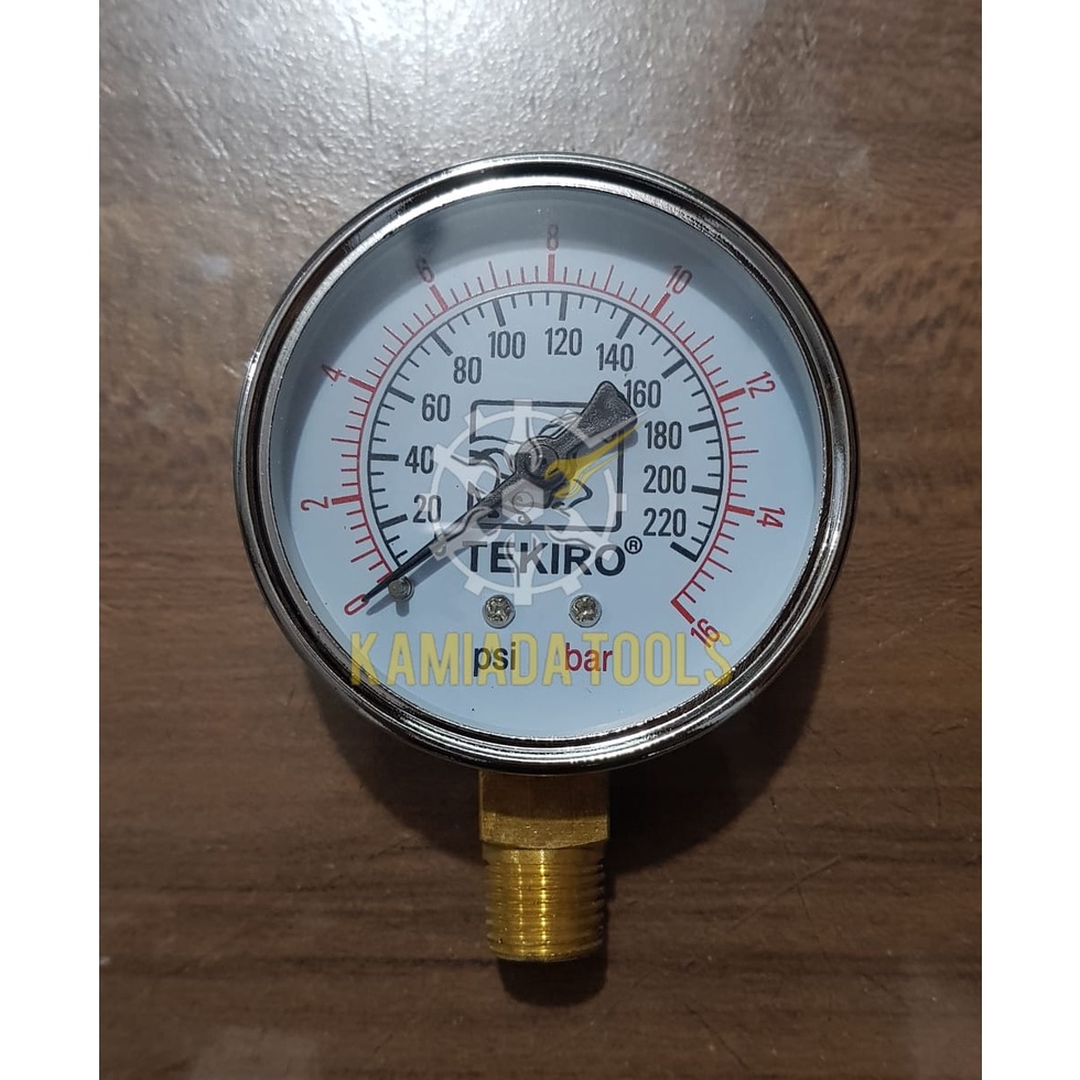 Jual pressure gauge TEKIRO/ Manometer TEKIRO/ Pengukur tekanan 16 Bar ...