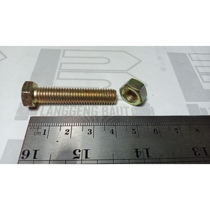 Jual Baut Mur M8 X 40 / 4cm Kunci 12 Kuning Express Bolt M8x40 Indonesia|Shopee Indonesia