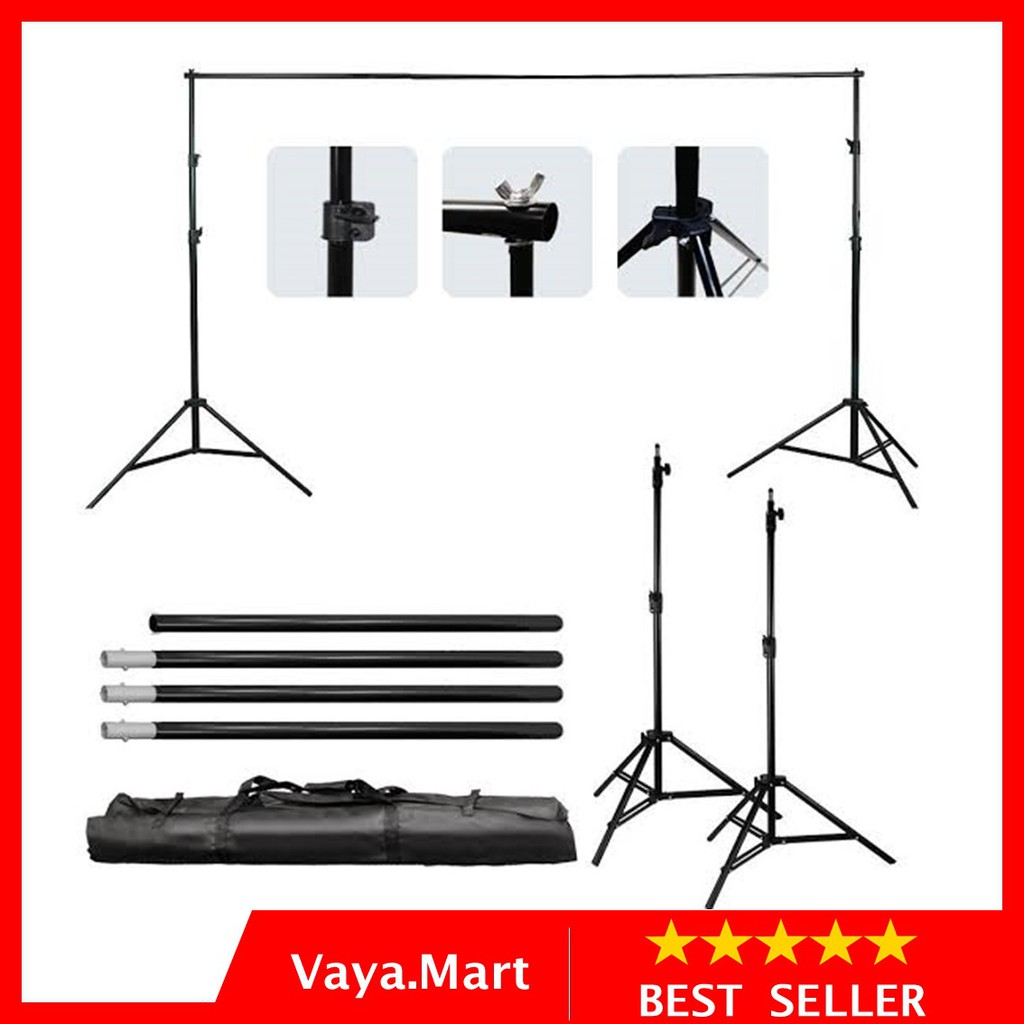 Jual Backdrop Tiang Portable Bracket Stand Backdrop Foto Studio ...