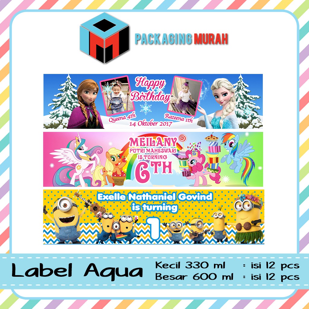 Jual Label Aqua Besar 600ml & Kecil 330ml (min order 12 pcs) Indonesia ...