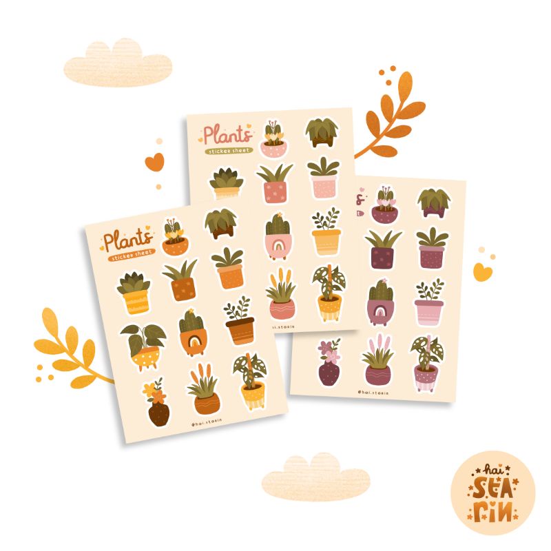 Jual STIKER PLANTS SERIES | Stiker Aesthetic | Stiker Jurnal Tanaman ...