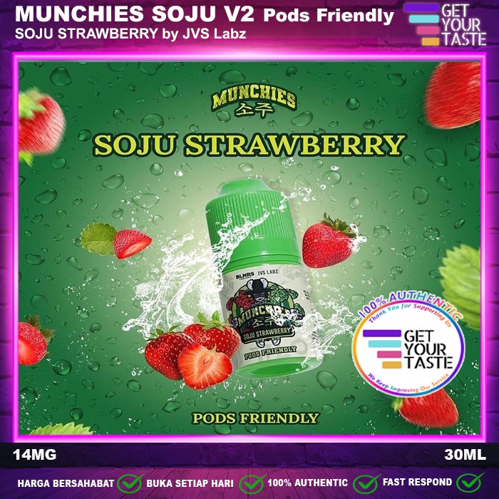 Jual Liquid Munchies V2 Soju Strawberry Pods Friendly 30ML by JVS Labz ...