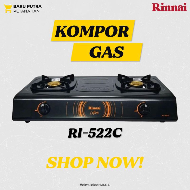 Jual KOMPOR GAS RINNAI RI-522C (2 TUNGKU) (GARANSI RESMI) | Shopee ...