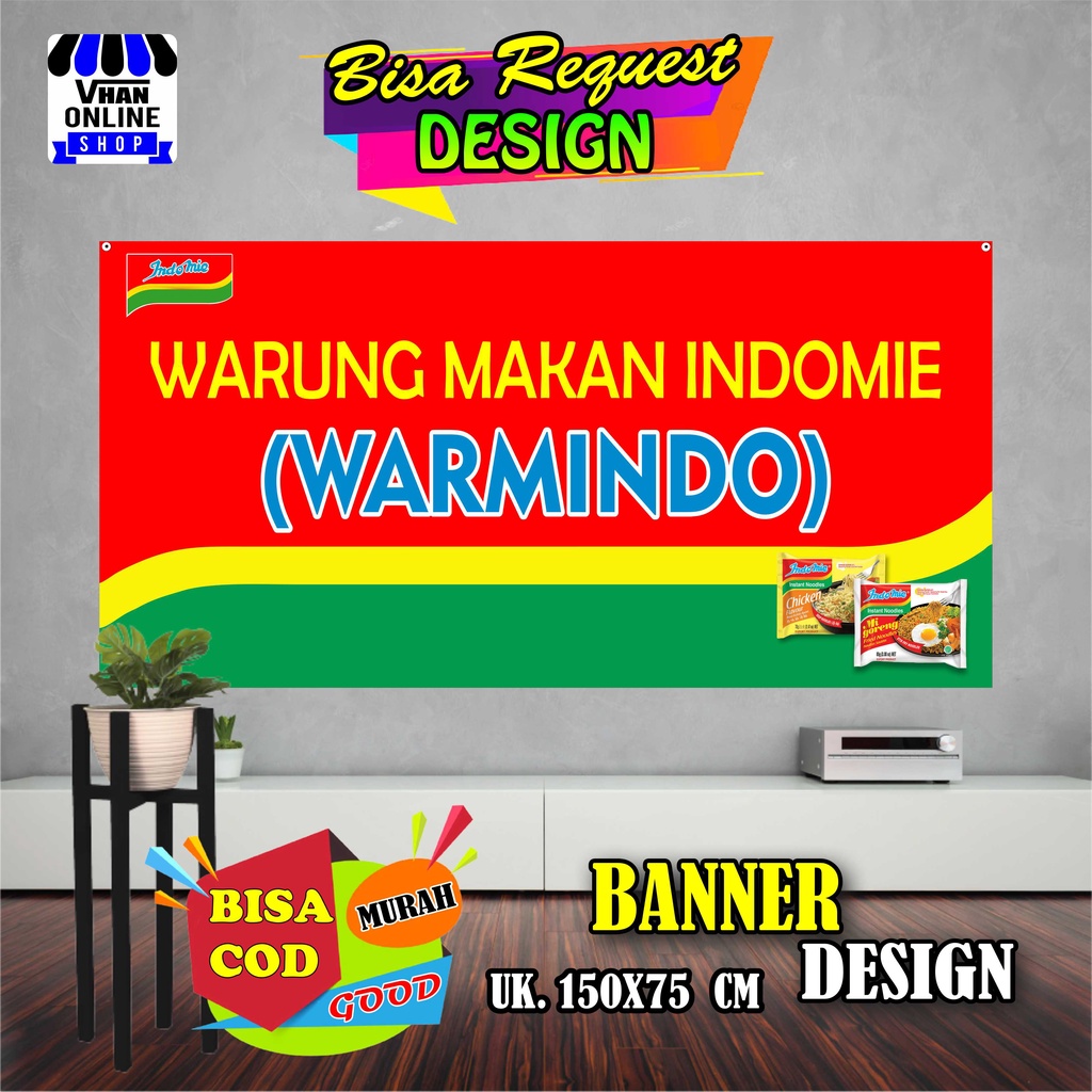 Jual Spanduk Banner Warung Makan Indomie, Warmindo Keren Simple ...