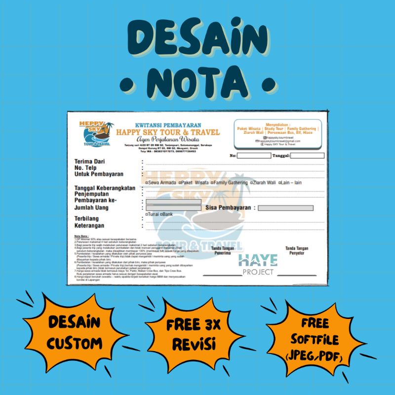 Jual JASA DESAIN NOTA CUSTOM | Shopee Indonesia