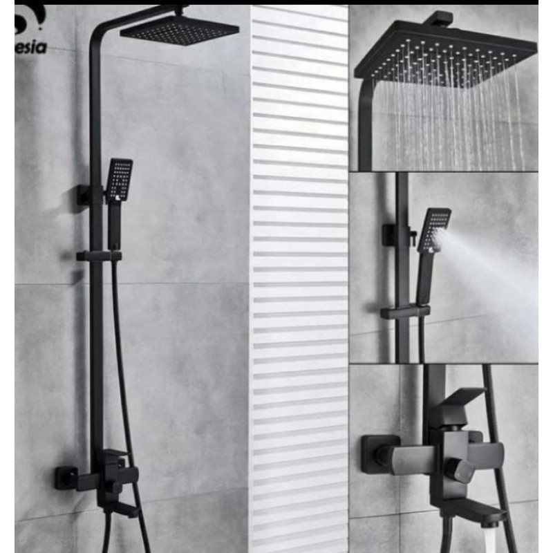Jual Tiang shower hitam Carlo fiotini / tiang shower kotak hitam ...