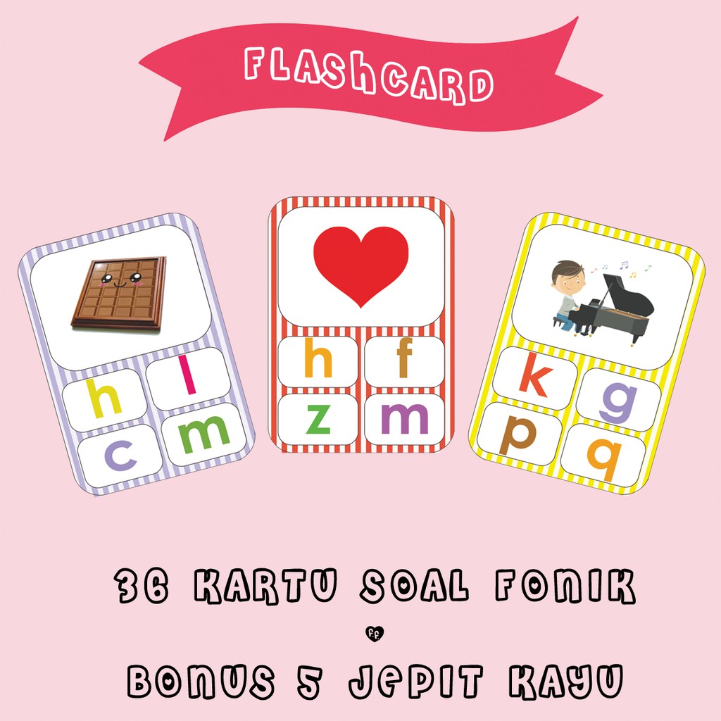 Jual FLASH CARD SOAL FONIK / PHONIC ABJAD ANAK / MAINAN EDUKASI HURUF ...